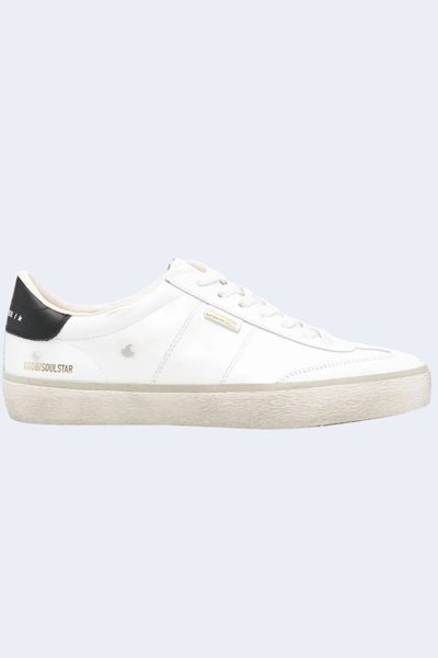 Soul-Star Leather Upper Tongue And Hee Sneaker in White/Black – TENET